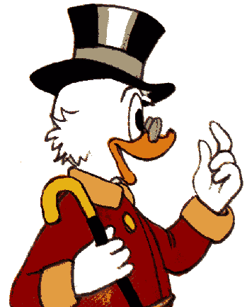 Scrooge McDuck Cartoon Animated Clipart GIF Free