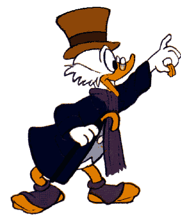 Scrooge McDuck Cartoon Animated Clipart GIF Free