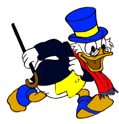 Scrooge McDuck Cartoon Animated Clipart GIF Free